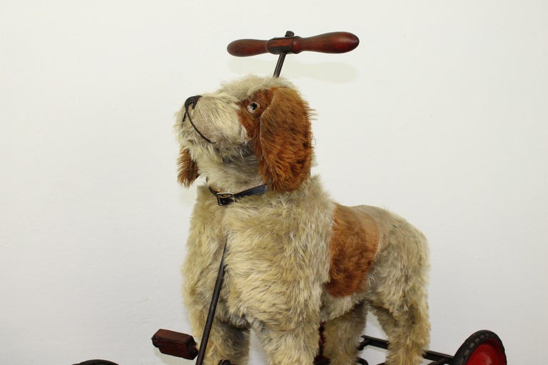 Vintage Stuffed Pedal Toy Dog , France at 1stDibs | antique stuffed dog ...