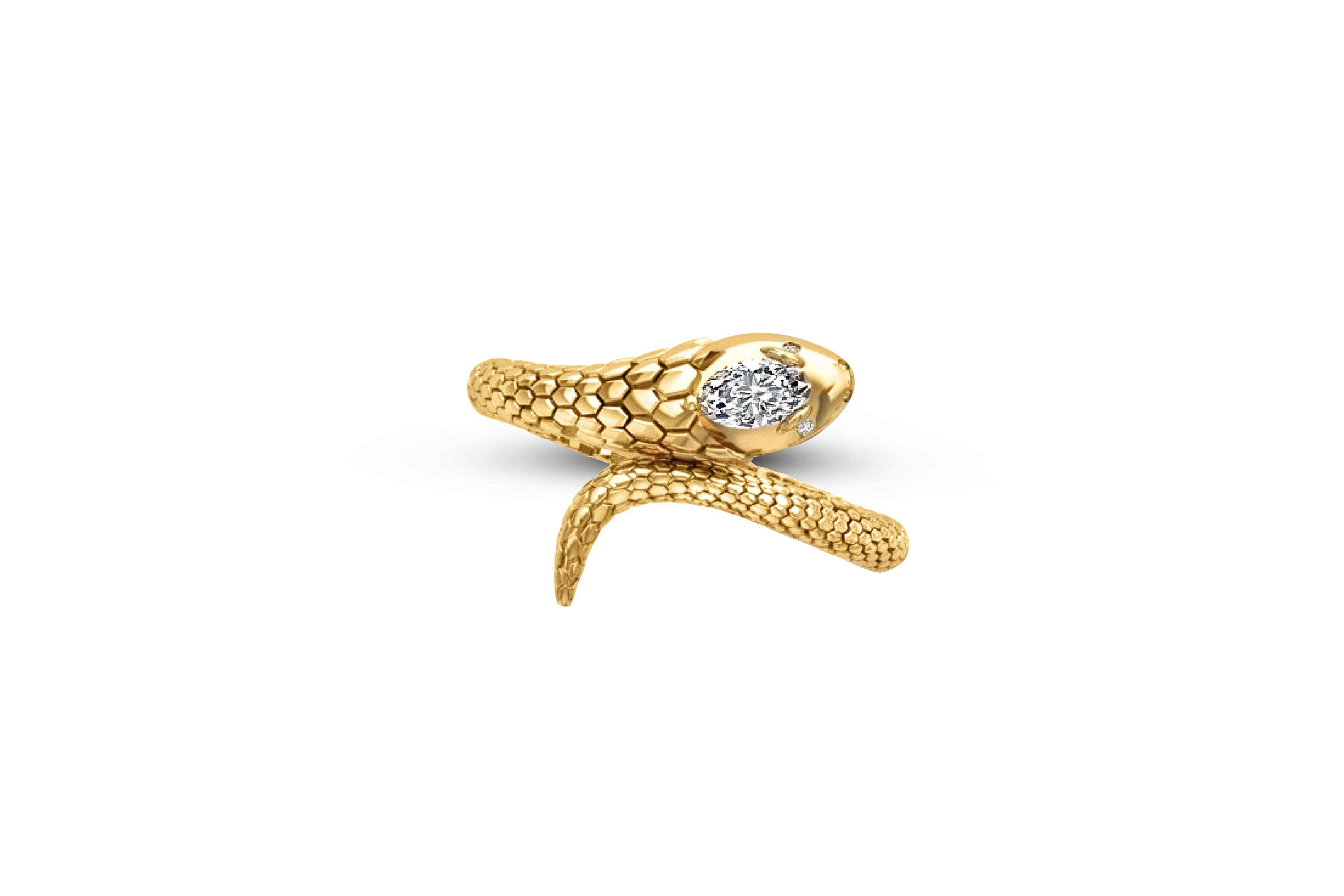 Customizable Vintage style 14k gold Snake Ring. For Sale at 1stDibs