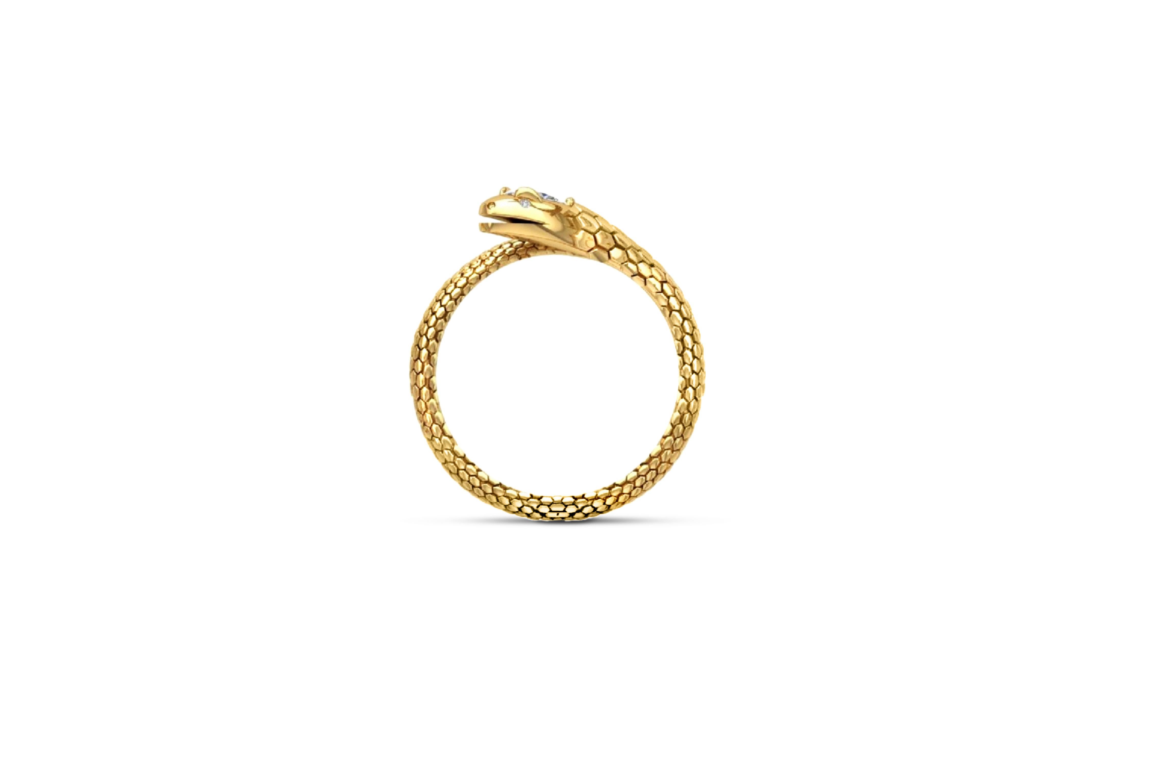 Customizable Vintage style 14k gold Snake Ring. For Sale at 1stDibs