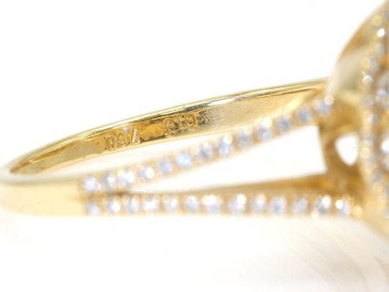 Vintage Style 18K Yellow Gold Diamond Ring with 1.50 Ct Natural ...