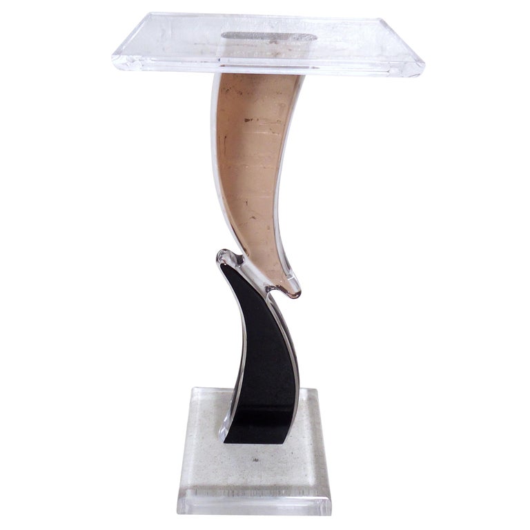 Vintage Style Glass and Lucite Stand at 1stDibs