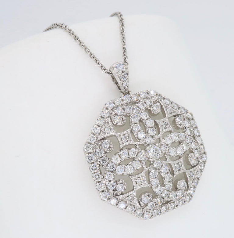 Vintage Style Medallion Diamond Necklace at 1stDibs | vintage style ...
