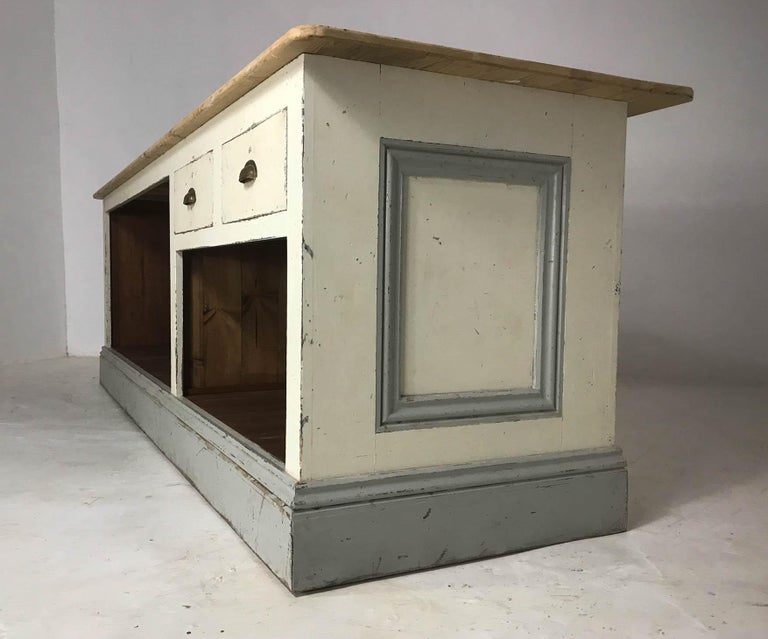 Vintage Style Painted Pine Shop Counter For Sale at 1stDibs