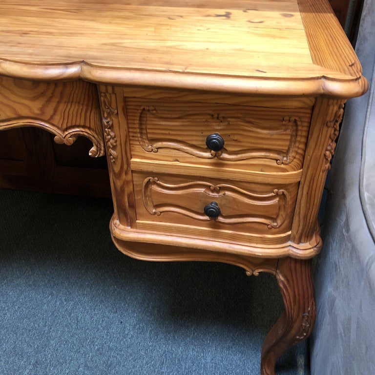 Vintage Style Pine Writing Desk For Sale at 1stDibs