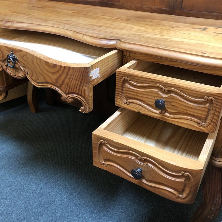 Vintage Style Pine Writing Desk For Sale at 1stDibs