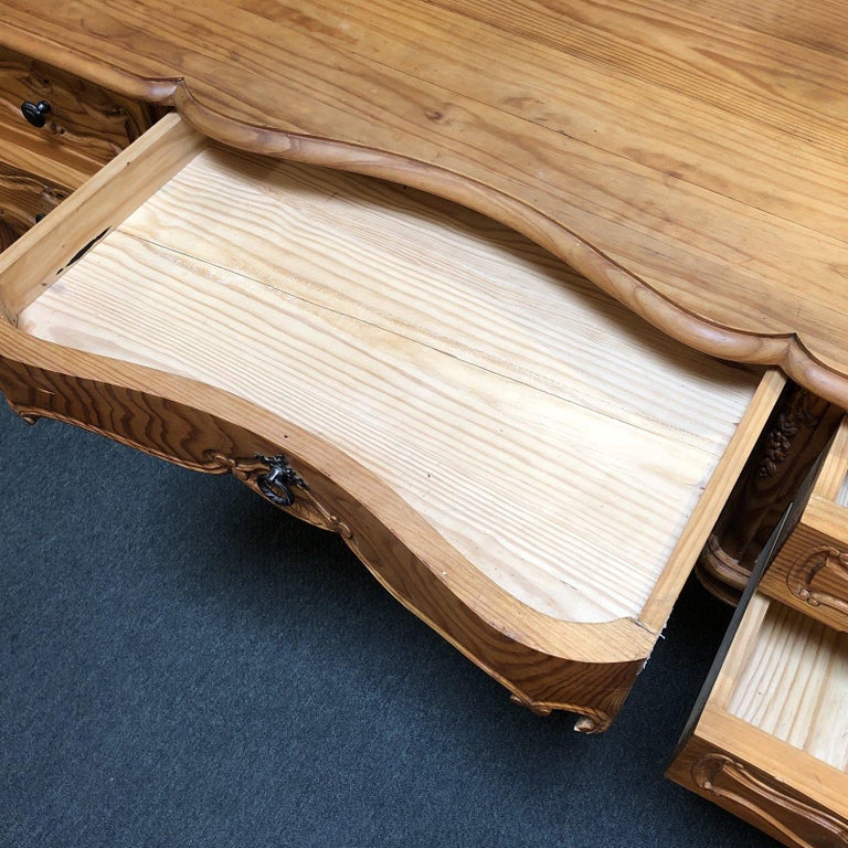 Vintage Style Pine Writing Desk For Sale at 1stDibs