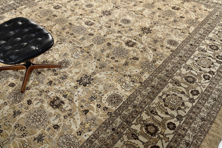 Vintage Style Rapture Collection Tabriz Design Rug For Sale at 1stDibs