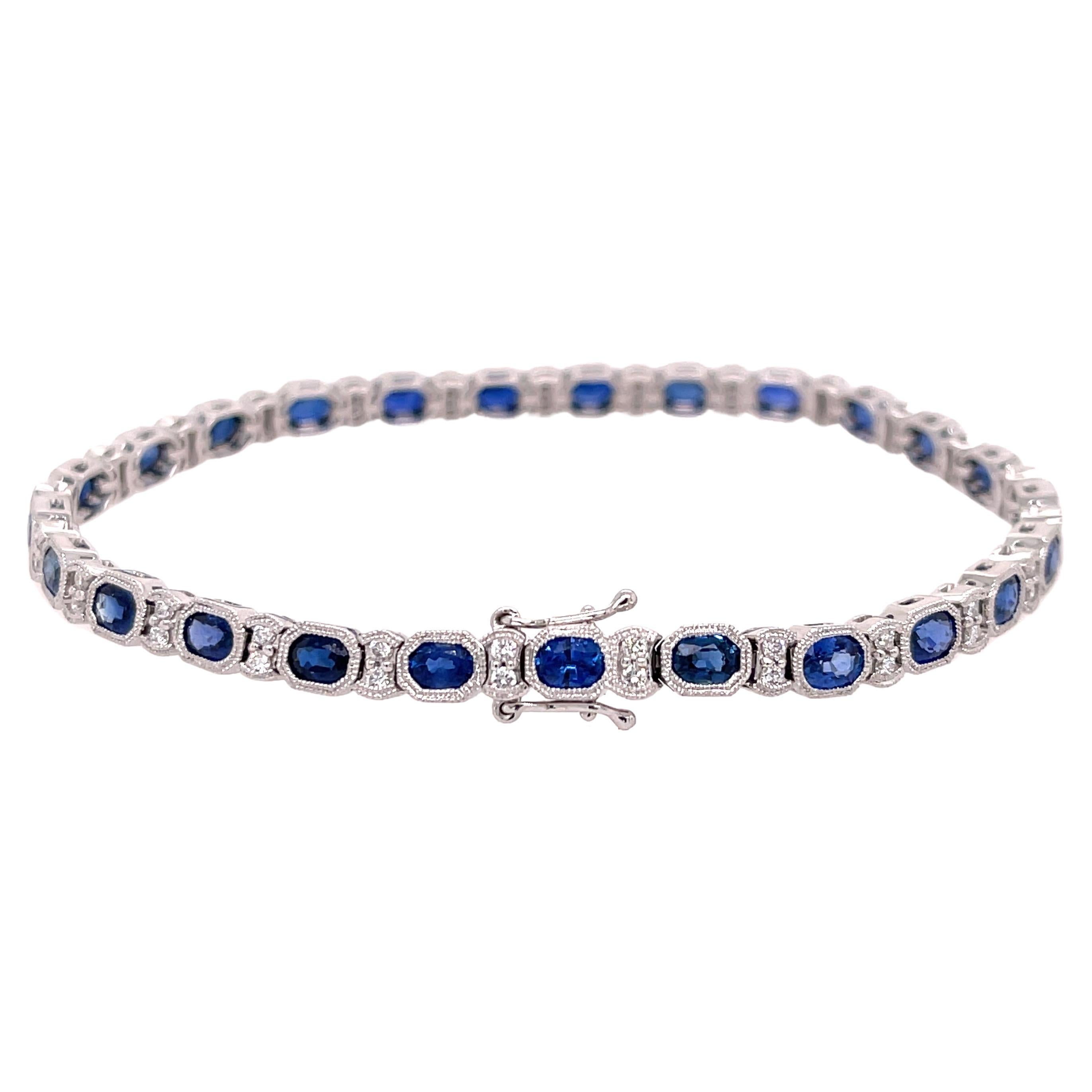 1930s E.M. Gattle and Co. Sapphire Diamond Gold Bracelet and Clips For ...