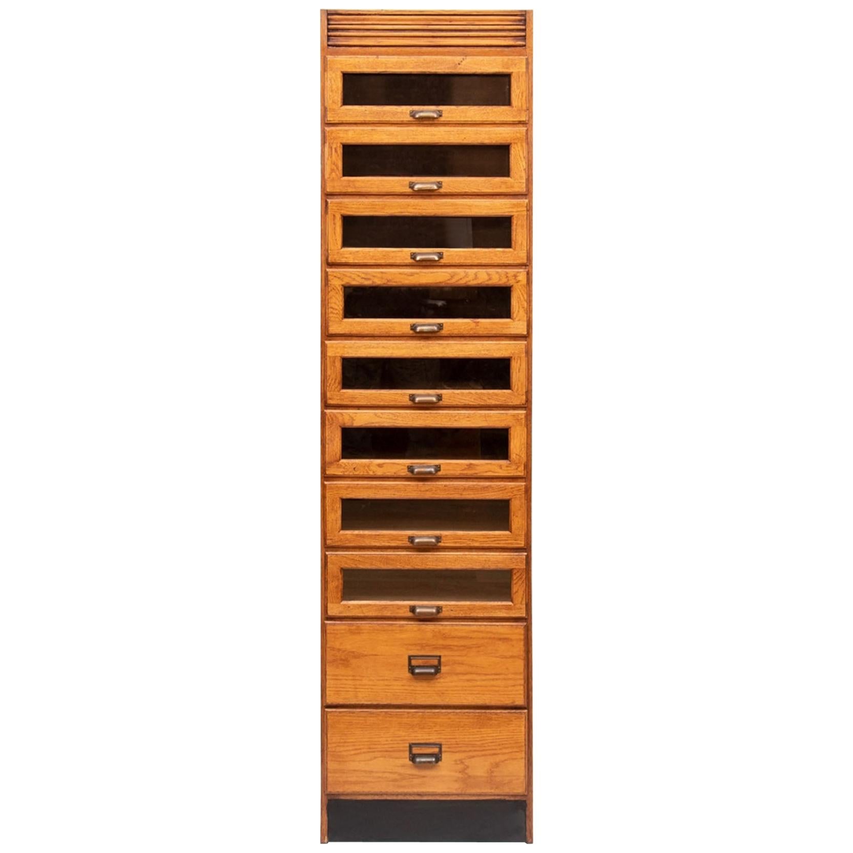 Vintage Fifty-Two Drawer Oak Mail Cabinet at 1stdibs