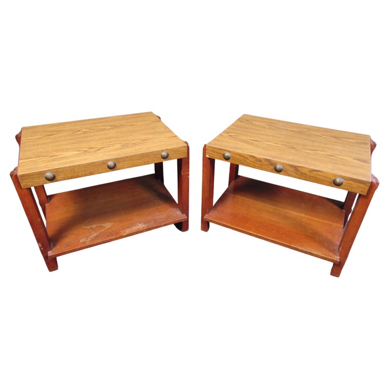 Vintage Style Studded End Tables For Sale at 1stDibs