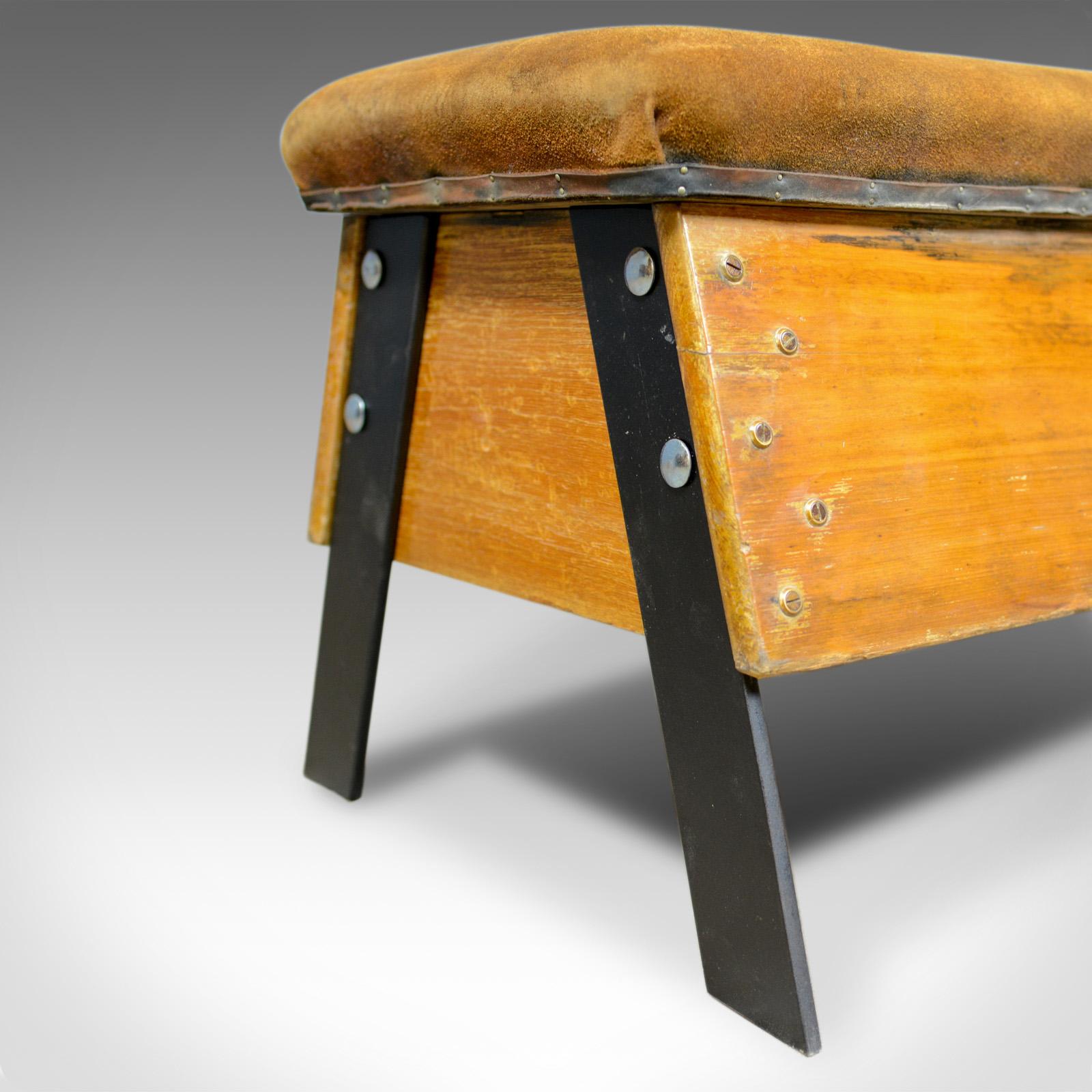 Vintage Suede Top Bench, Vaulting Horse Three-Seat, Midcentury Chic at ...