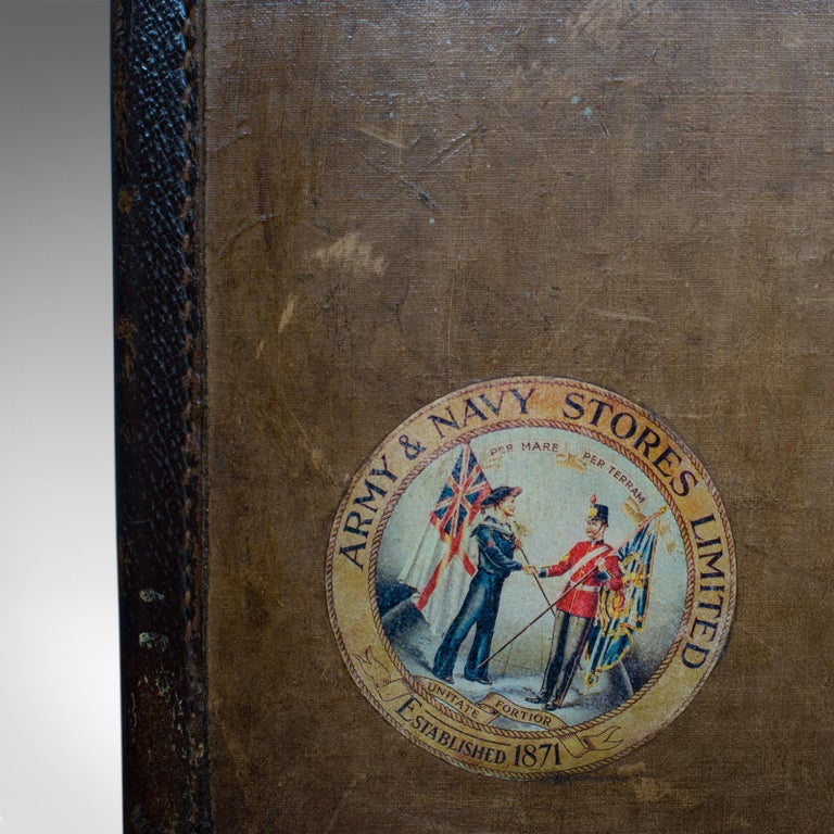 Vintage Suitcase, English, Leather Bound, Travel Case, Decoration, 20th ...