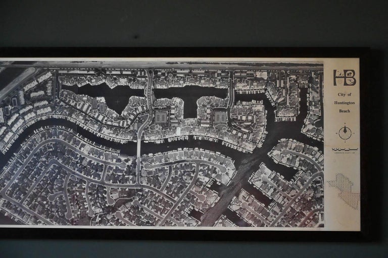 Vintage Surveyor's Map of Huntington Beach Harbor, Ca circa 1970 at 1stDibs