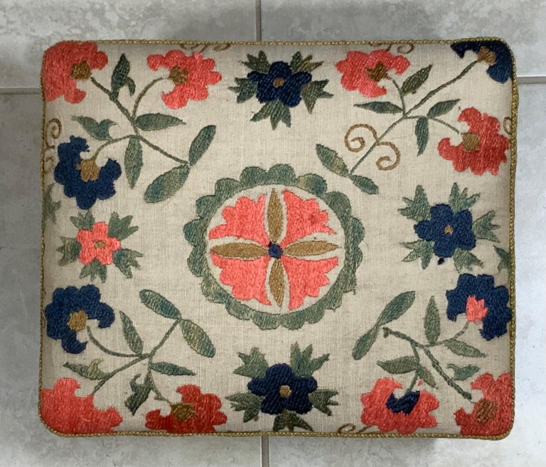 Vintage Suzani Foot Stool at 1stDibs