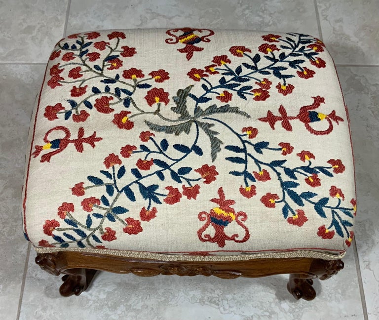 Vintage Suzani Foot Stool at 1stDibs