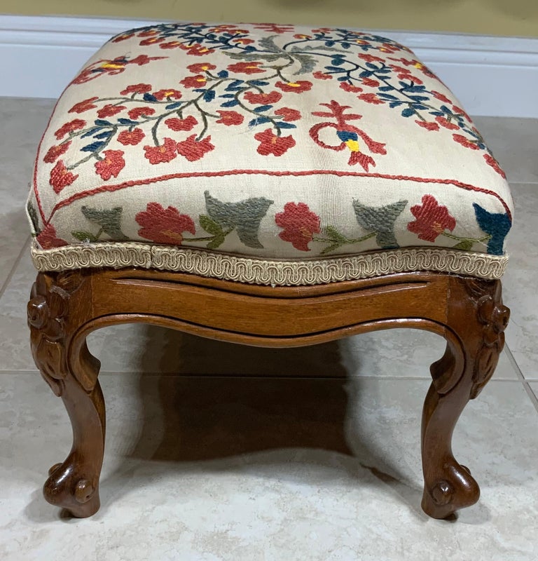 Vintage Suzani Foot Stool at 1stDibs