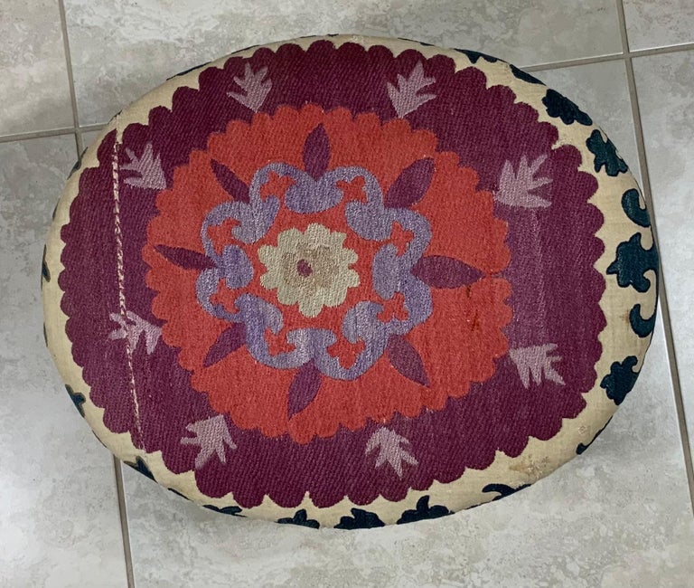 Vintage Suzani Upholstered Foot Stool at 1stDibs