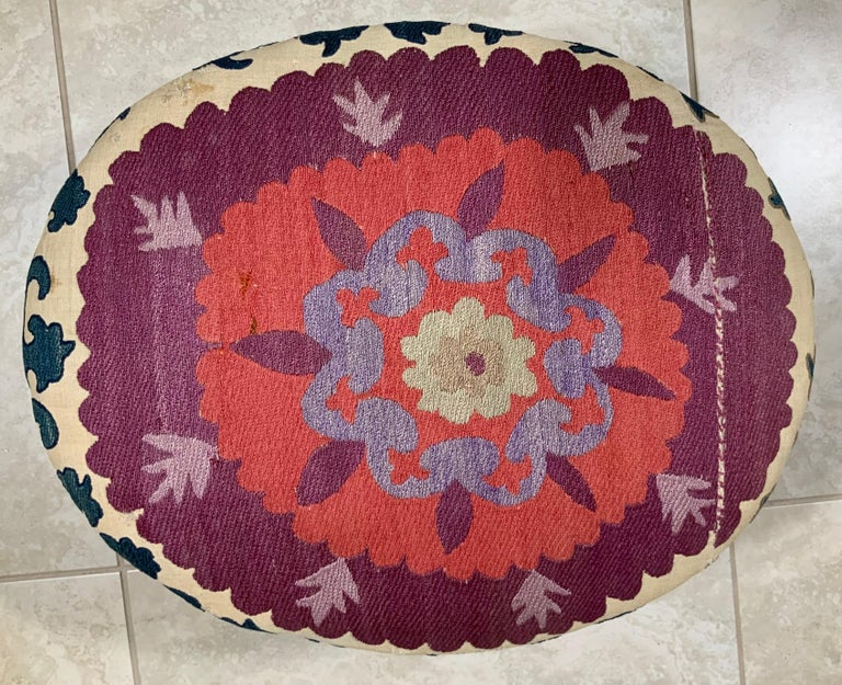 Vintage Suzani Upholstered Foot Stool at 1stDibs