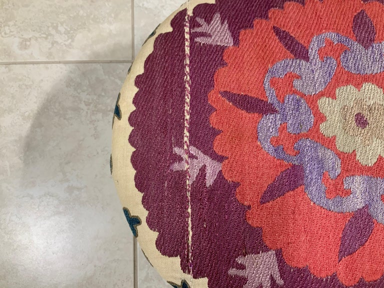 Vintage Suzani Upholstered Foot Stool at 1stDibs