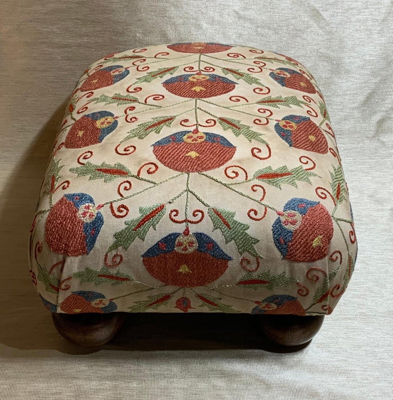 Vintage Suzani Upholstered Foot Stool at 1stDibs