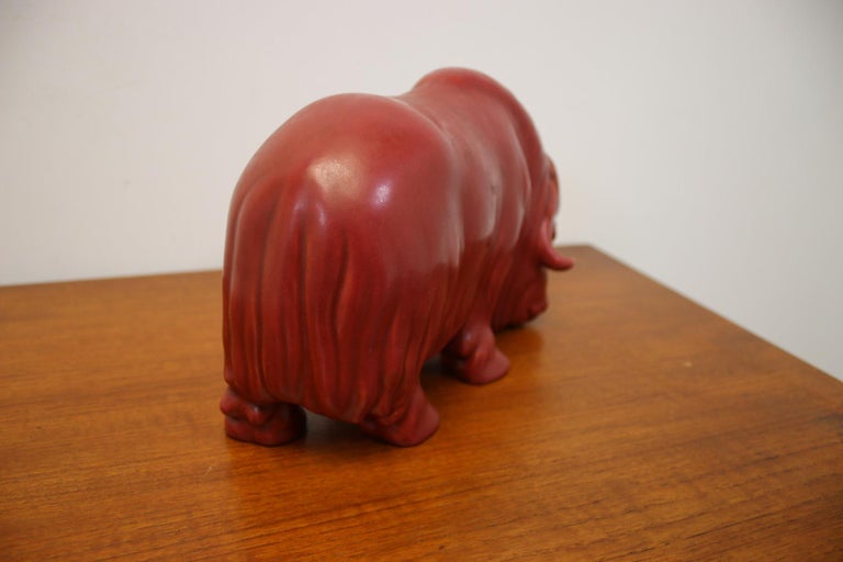 Vintage S.V Lindhart Ceramic Bull Made Denmark For Sale at 1stDibs