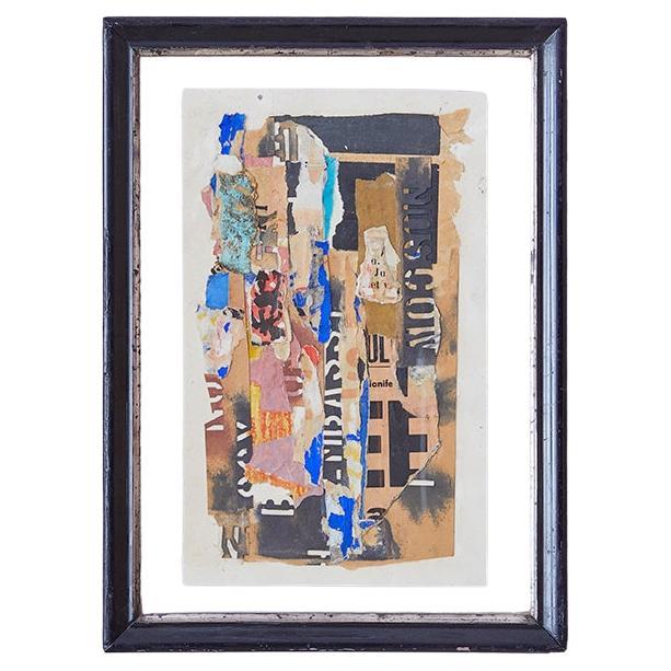 Vintage Benode Behari Mukherjee "Woman With Fan" Collage on Paper ...