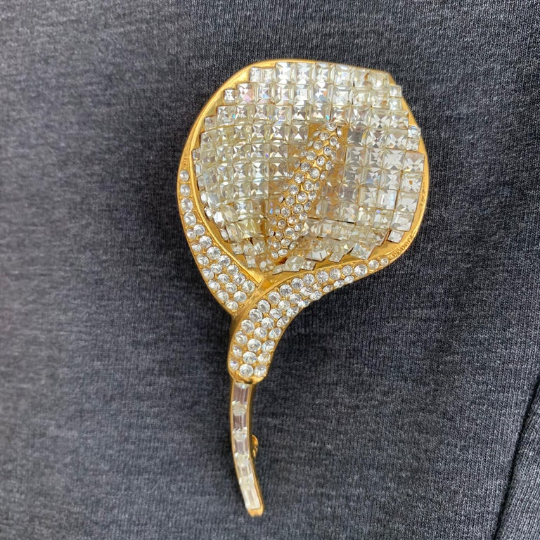 Vintage Swarovski Crystal Calla Lily Brooch For Sale at 1stDibs ...