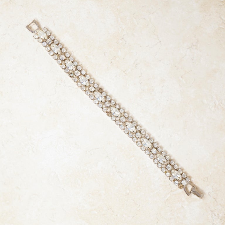 Vintage Swarovski Crystal Cocktail Bracelet by Weiss, 1950s at 1stDibs