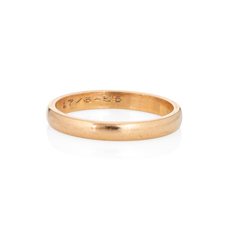 Vintage Swedish Band Wedding 18k Yellow Gold Ring Estate Jewelry For ...