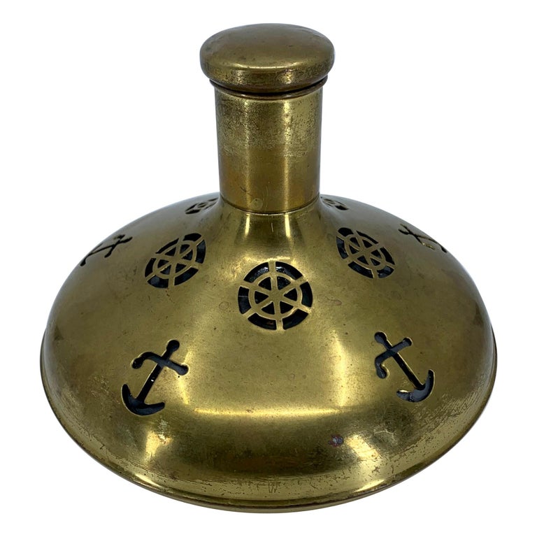 Vintage Swedish Brass Nautical Flask at 1stDibs