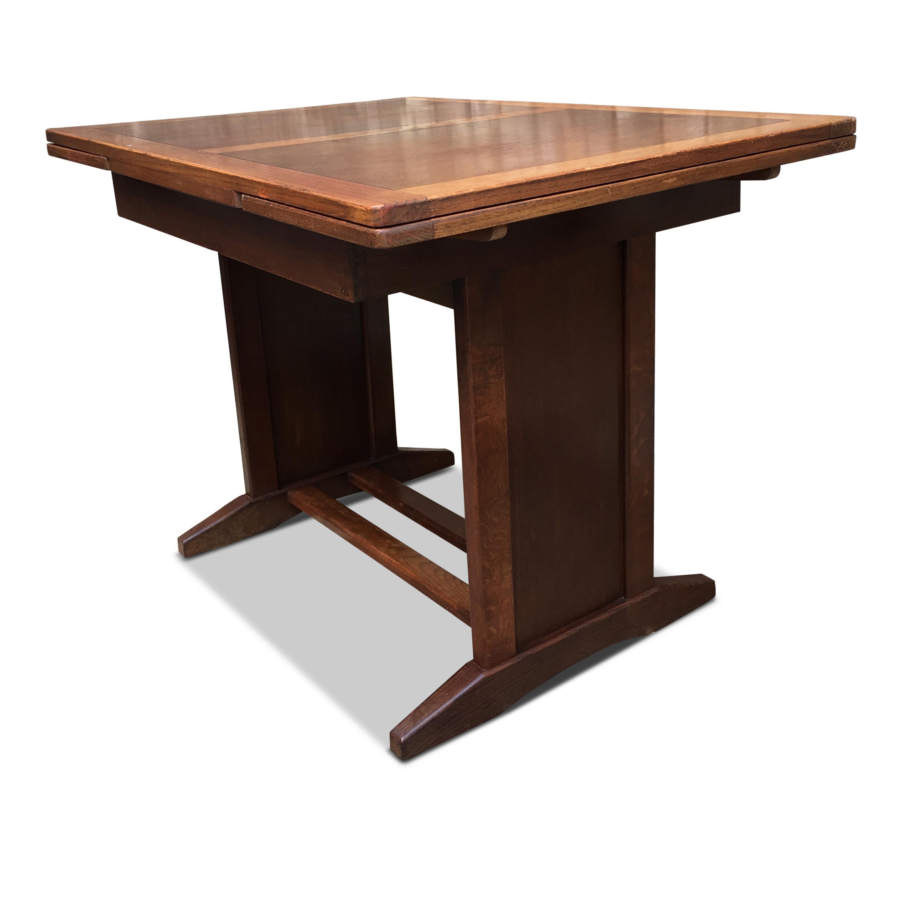 Vintage Swedish Extendable Trestle Solid Oak Dining Table, 1910s For ...