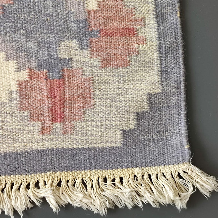 Vintage Swedish Flat Weaved Rug Runner, 1950s For Sale at 1stDibs