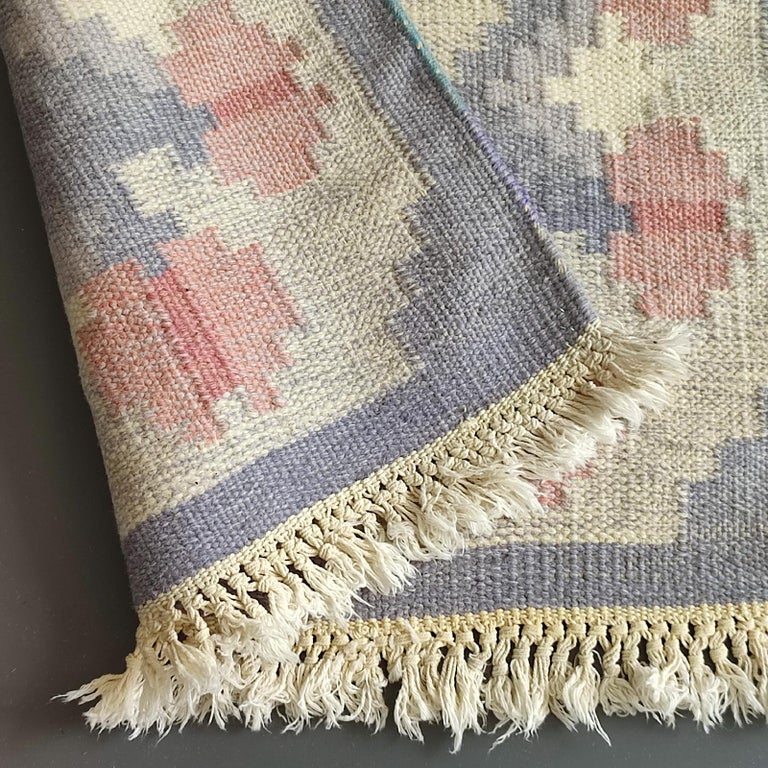 Vintage Swedish Flat Weaved Rug Runner, 1950s For Sale at 1stDibs