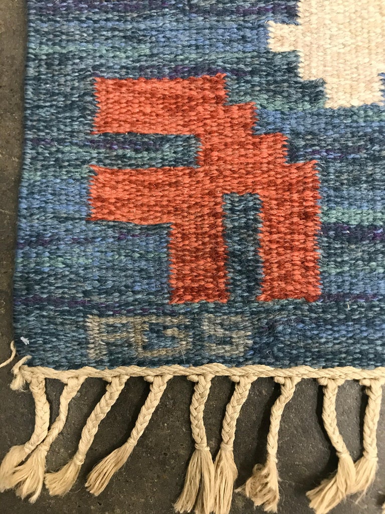 Vintage Swedish Kilim Rug with Scandinavian Modern Style by Anna-Greta ...