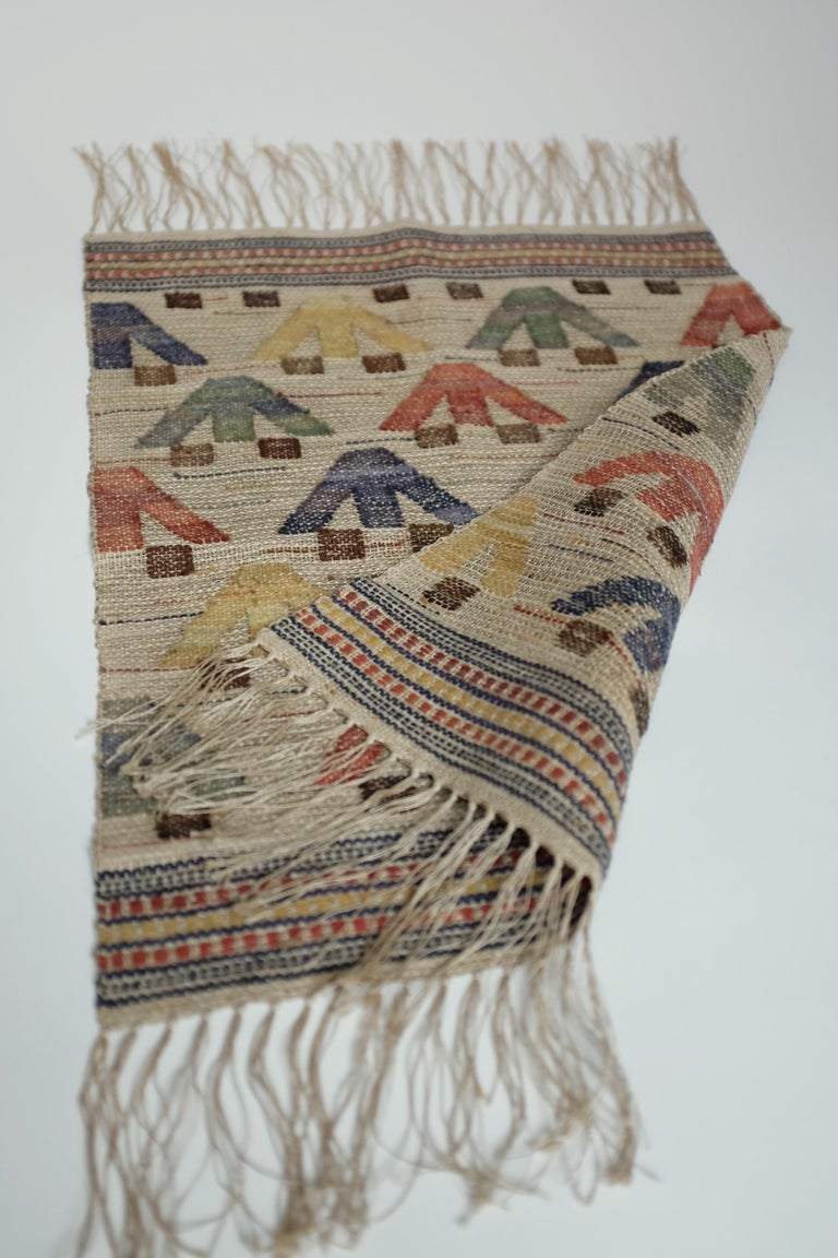 Vintage Swedish Linen and Wool Tapestry in the Style of Märta Måås ...