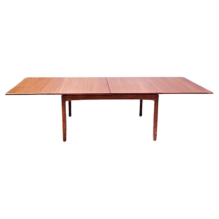 Vintage Swedish MCM Teak Expanding Dining Table For Sale at 1stDibs
