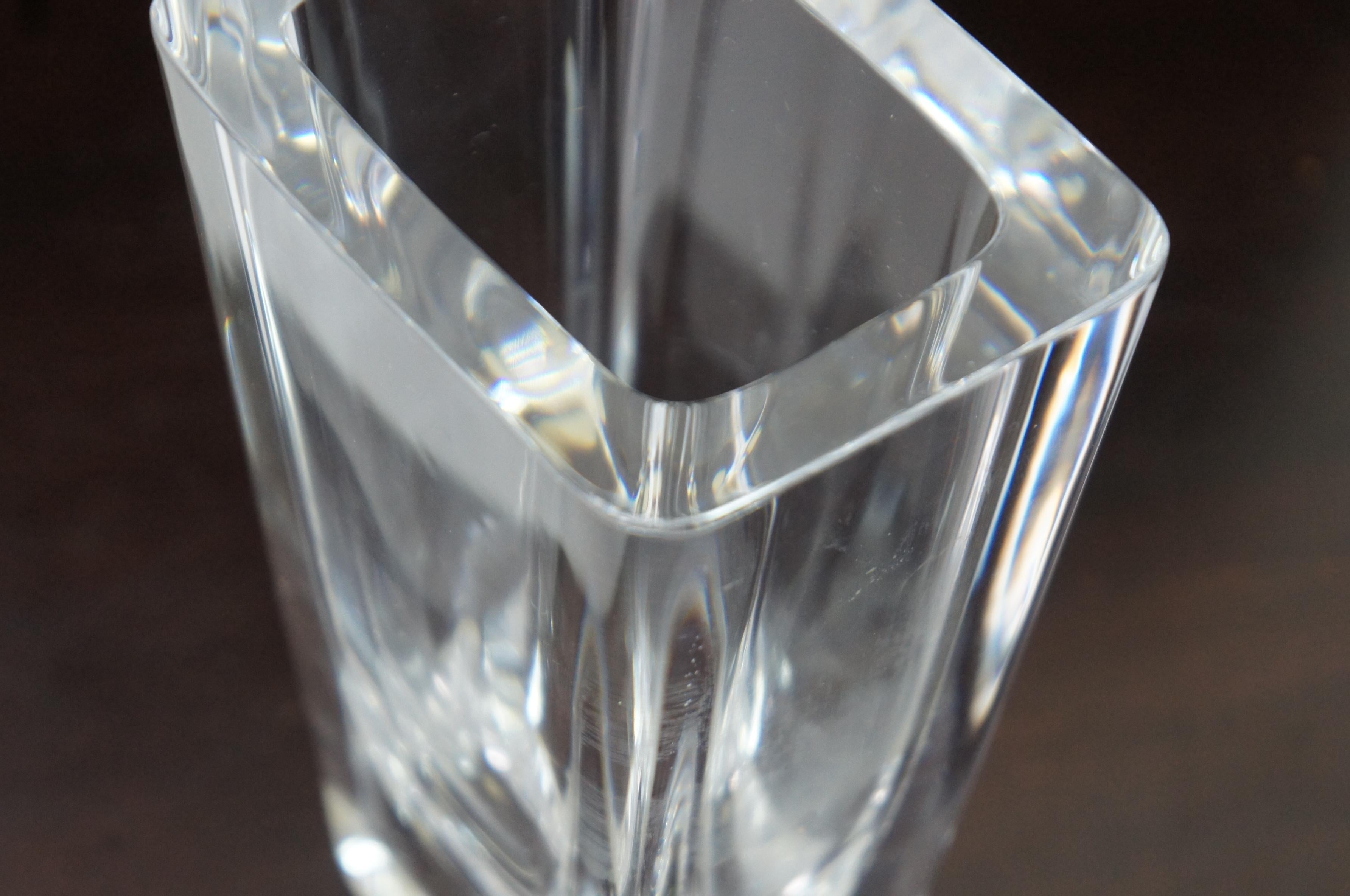 Vintage Swedish Orrefors Modern Rectangular Crystal Flower Bud Vase For ...