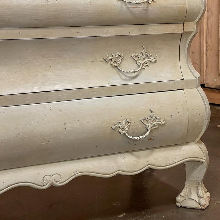 Vintage Swedish Painted Bombe Commode with Faux Marble Top For Sale at ...