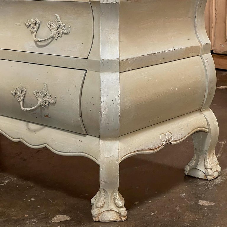 Vintage Swedish Painted Bombe Commode with Faux Marble Top For Sale at ...