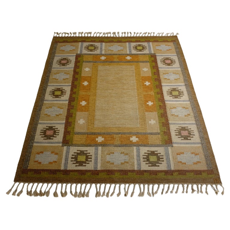 Vintage Swedish Rug by Ingegerd Silow For Sale at 1stDibs