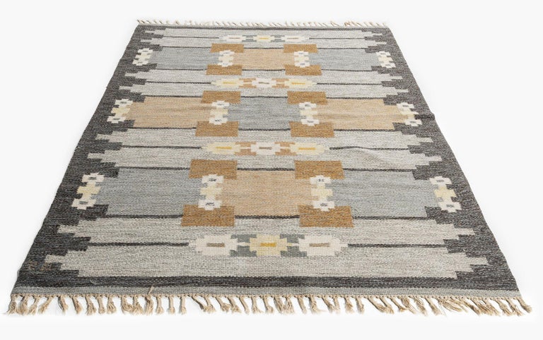 Vintage Swedish Scandinavian Area Rug 5'4x7'5 For Sale at 1stDibs