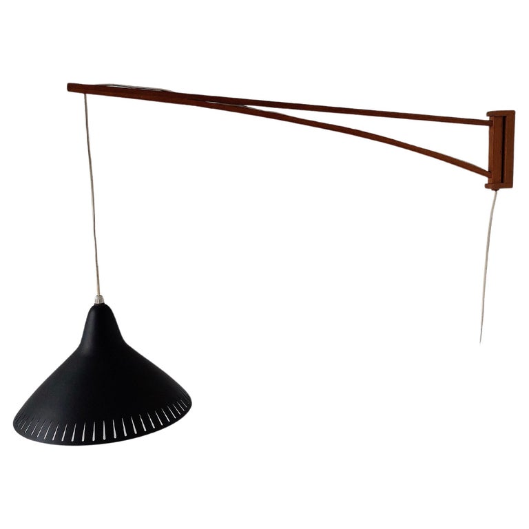 Vintage Swing Arm Wall Lamp in Wood and Metal, 1950's at 1stDibs | wood ...