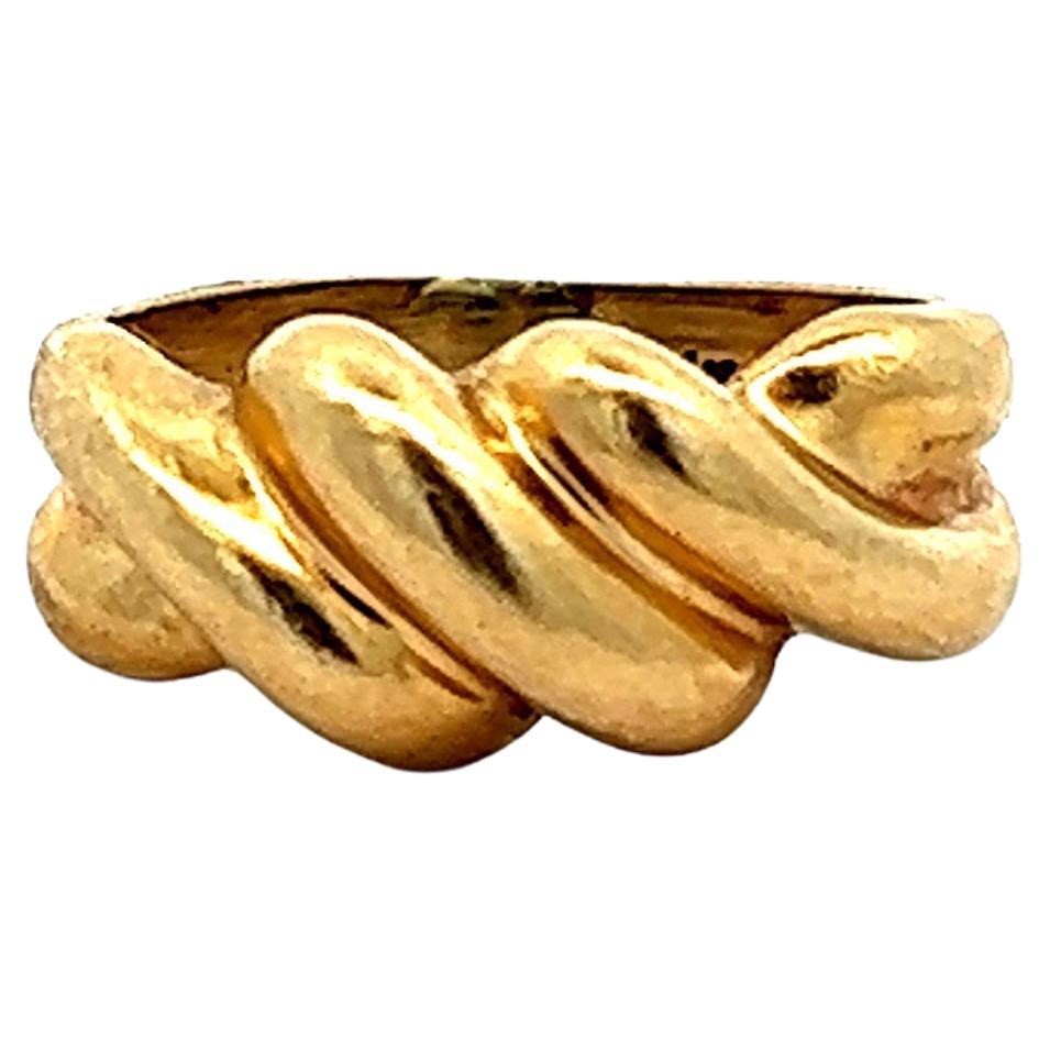 Vintage Swirl 18k Gold Ring For Sale at 1stDibs