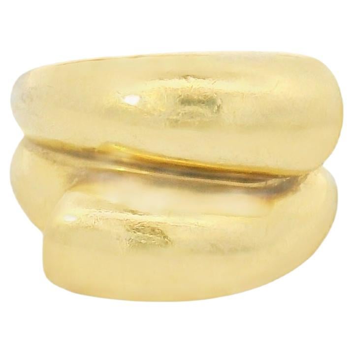 Vintage Swirl 18k Gold Ring For Sale at 1stDibs