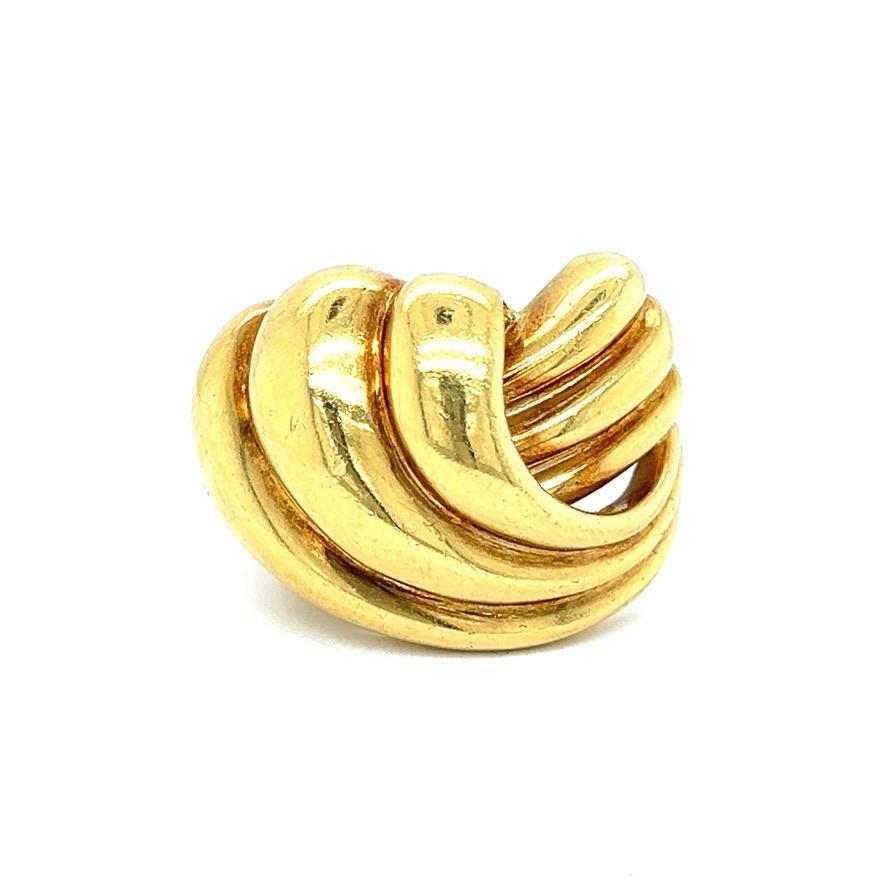 Vintage Swirl 18k Gold Ring For Sale at 1stDibs