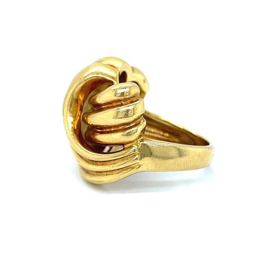 Vintage Swirl 18k Gold Ring For Sale at 1stDibs