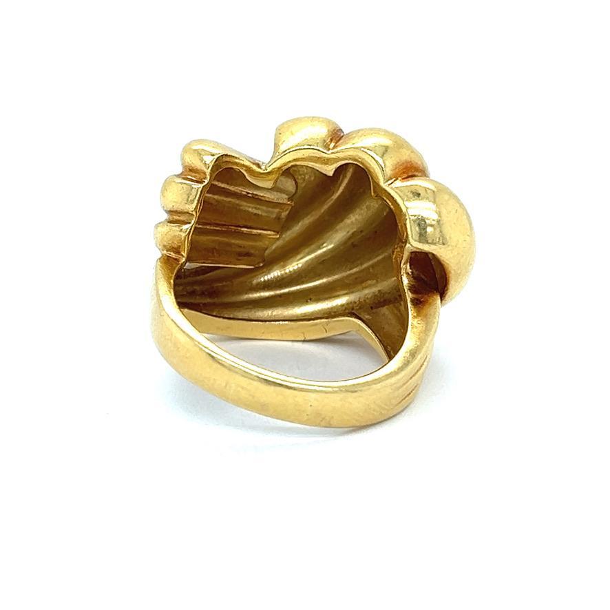 Vintage Swirl 18k Gold Ring For Sale at 1stDibs