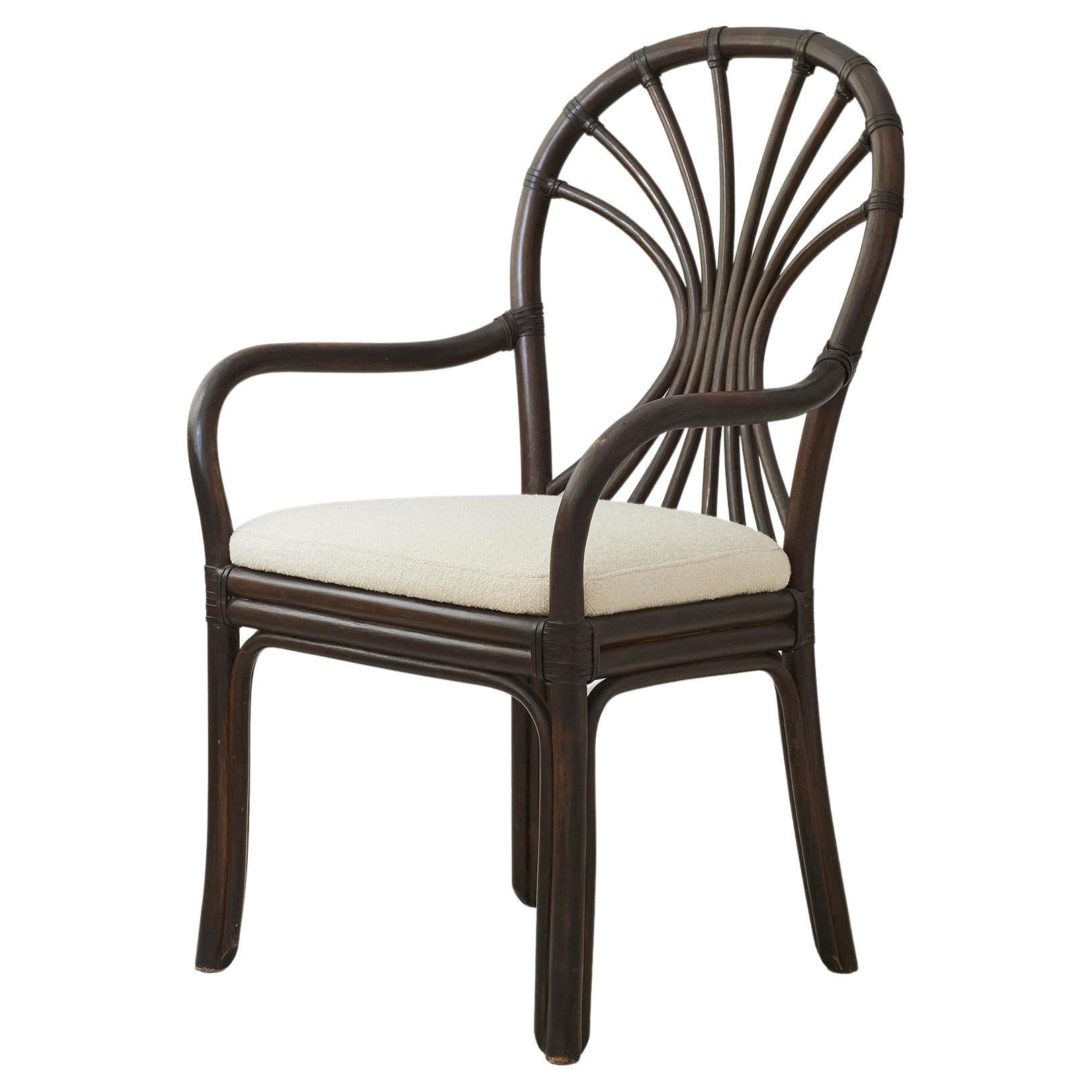 Vintage Swiss Bent Rattan Armchair 1960s For Sale at 1stDibs