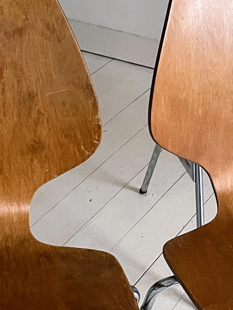 Vintage Swiss Industrial Design Plywood Stacking Chair by Horgen Glarus ...