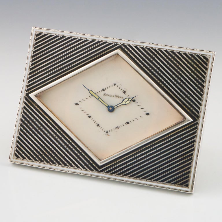 Vintage Swiss Made Art Deco Desk Clock Retailed by Mappin and Webb For ...